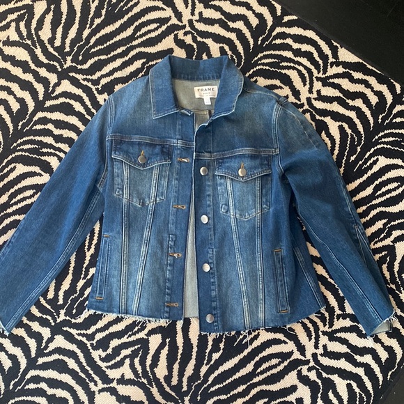 Frame Denim | Jackets & Coats | Frame Frayed Denim Jacket | Poshmark